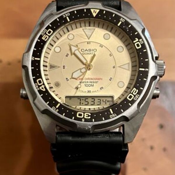 Vintage CASIO AMW-320D Module 358 Arnie Ana-Dig Alarm Chronograph New ...