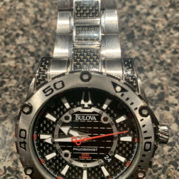 Bulova Men's 96B156 Precisionist Champlain Black carbon fiber Watch ...
