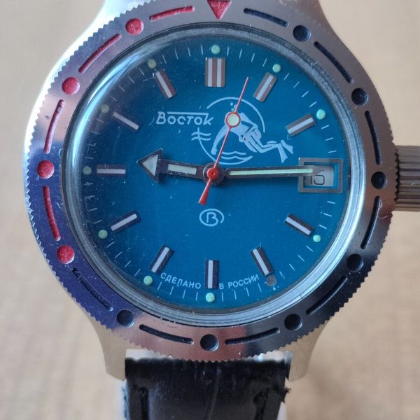 Diver wrist watch Vostok amphibian vintage mechanical men's watch ...