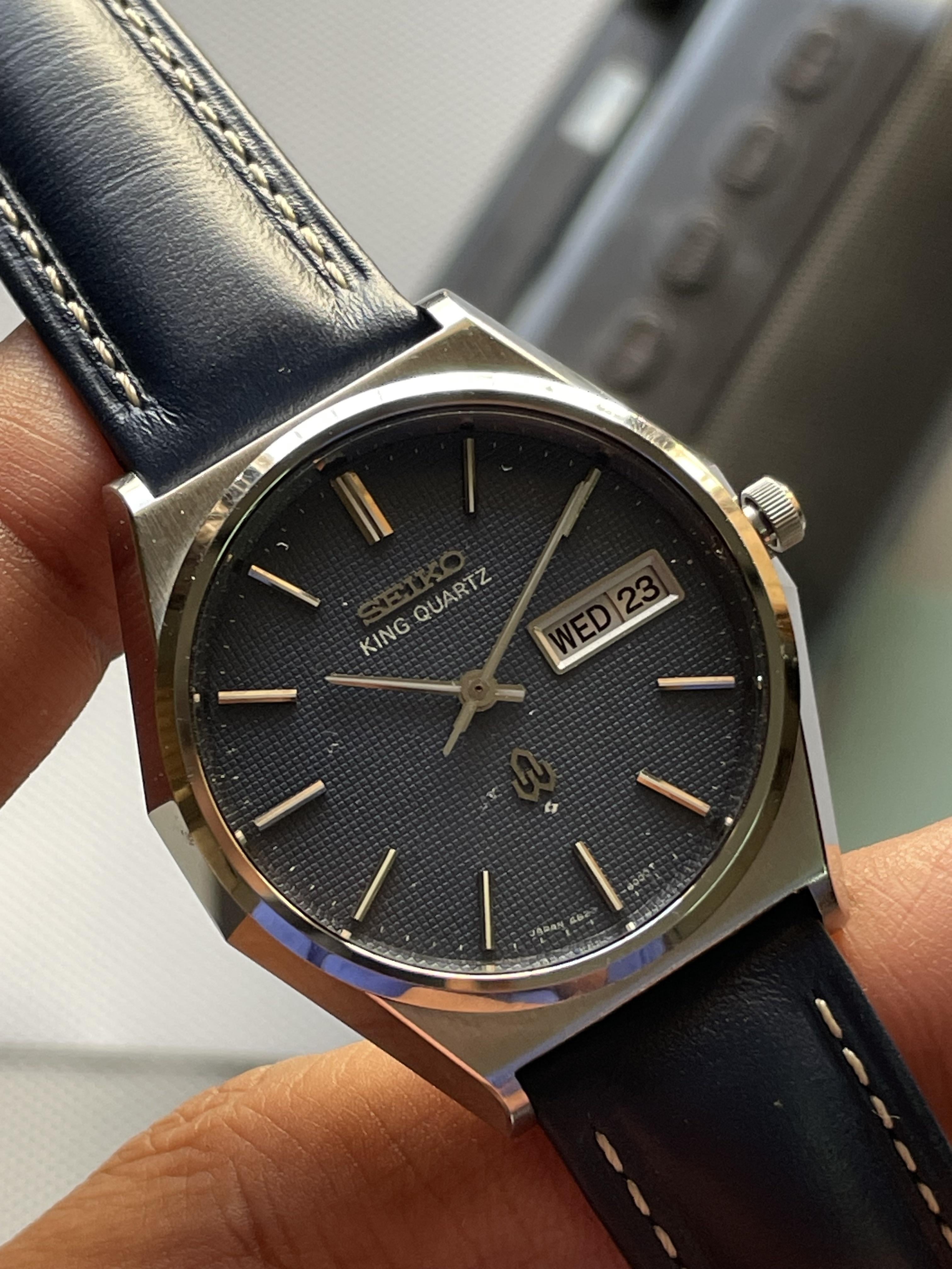 [WTS] 1970s Seiko King Quartz 4823-8050 - Blue Waffle Dial - $255 ...