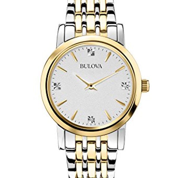 Watch Bulova Mens [Free Shipping] Bulova 98P115 Mens Two Tone Diamonds ...
