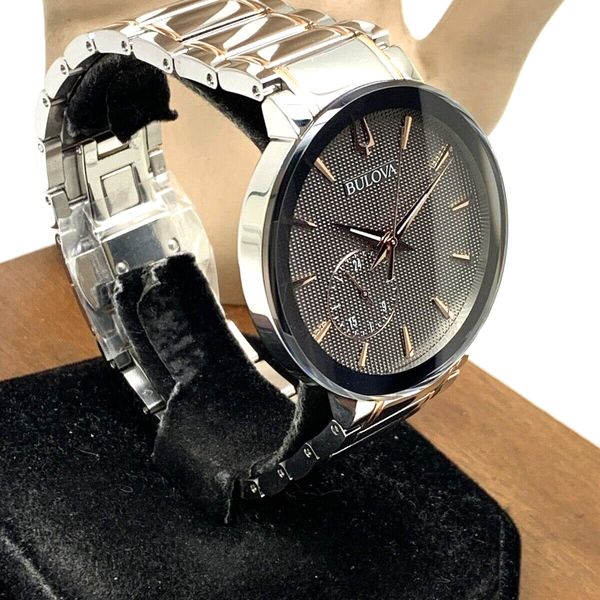 Bulova Men's Watch 98A309 Latin Grammy Edition Quartz Gray Dial Rose ...