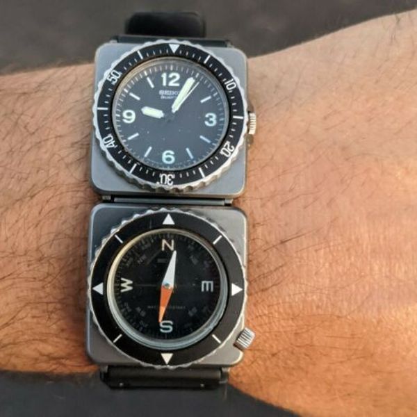 Vintage Rare SEIKO 2C21-0080 Fieldmaster Contra Quartz Compass Watch ...