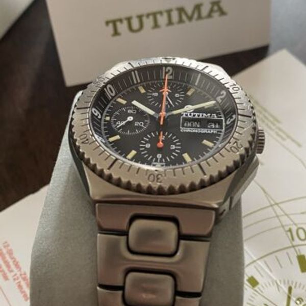 Tutima 750-02 Military Chronograph Lemania 5100 Automatic Titanium ...