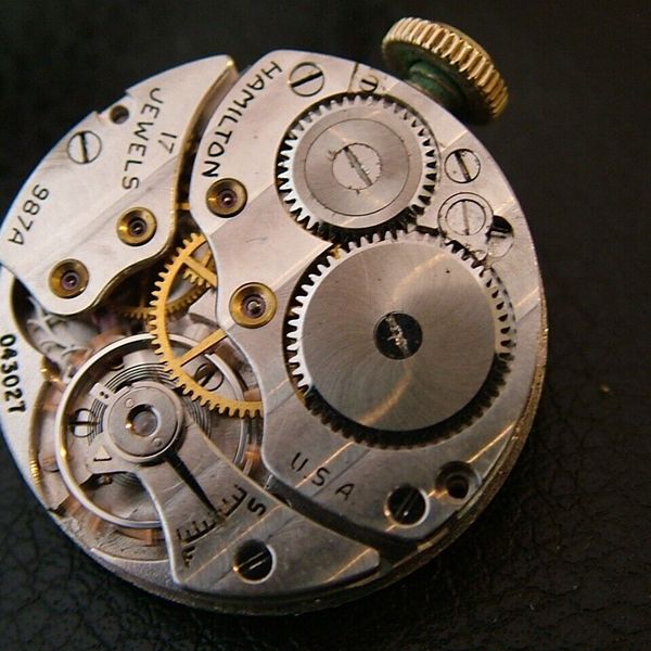 1940 Scarce Running HAMILTON Endicot "Oppenheimer" 17j Watch 10k Gold ...