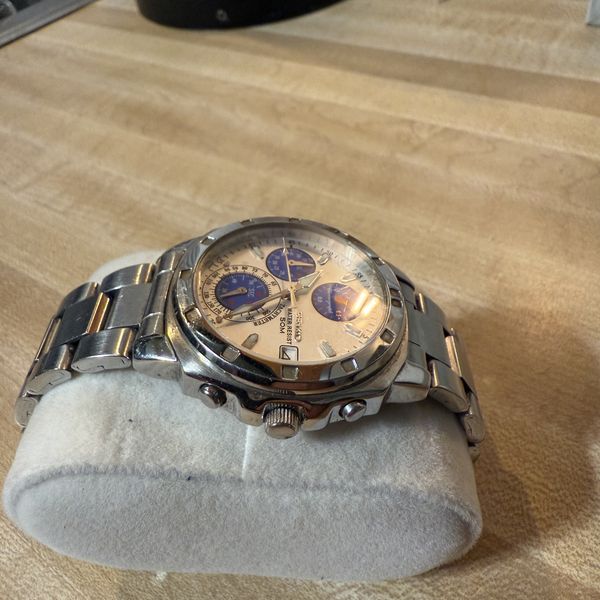 Seiko vintage 50m chronographic Stainless Steel Quartz watch ...