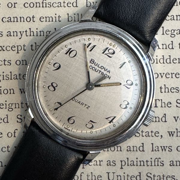 Vintage 1977 [N7] Menâ s All Steel BULOVA ACCUTRON TZ QUARTZ, Great ...