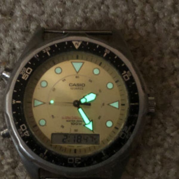 Casio AMW-320R Vintage Marine Gear Champagne “Arnie” Men’s Watch Module ...