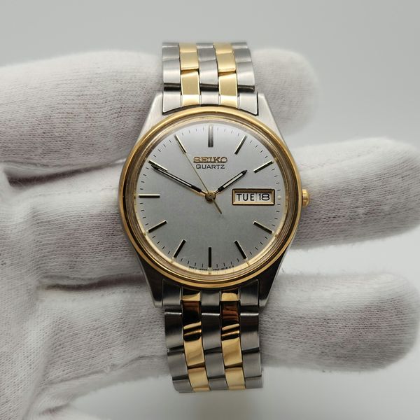 Seiko Men's Vintage Two-Tone Day/Date Quartz Watch 7N43-8A39 | WatchCharts Marketplace