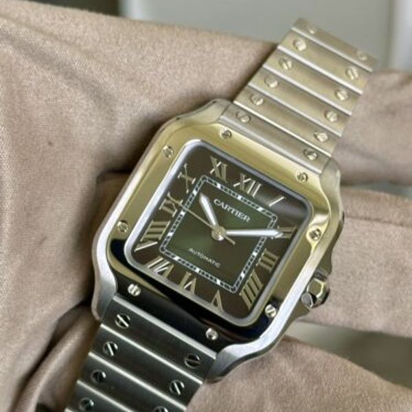 Cartier Santos de WSSA0061 Steel Roman Green Dial New/Complete 2024 ...