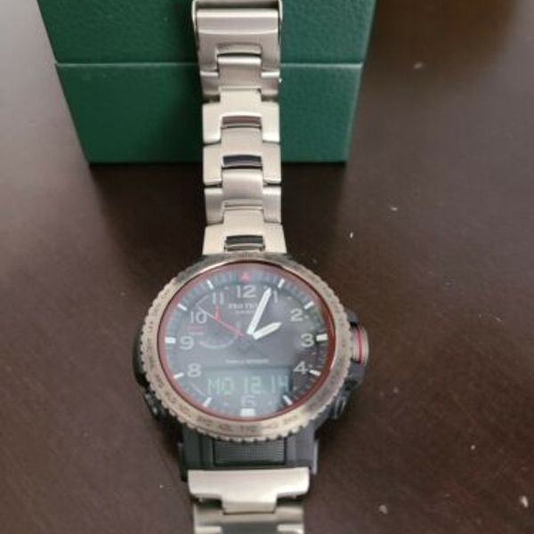 Casio Protrek Pro Trek Prw-50Yt-1Jf with wrong color oem titanium ...