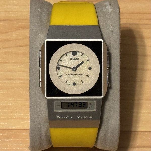 Casio FS-01 Dual Time Film Watch Data Bank Digital Watch 2321 Slim ...