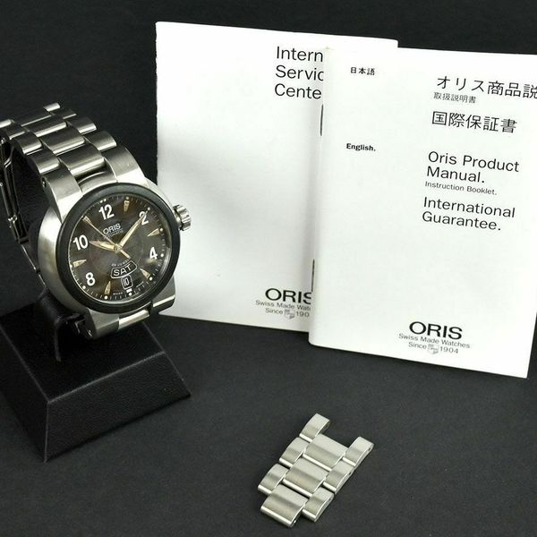 ORIS Watch 7518-44 635 Black Automatic St.Steel Day Date w/ Links Guide ...