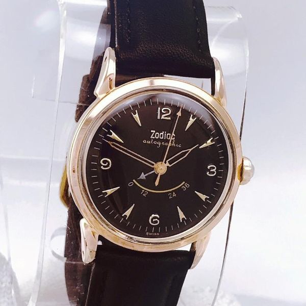 1950's ZODIAC AUTOGRAPHIC Power Reserve cal 1424 AUTOMATIC SWISS MEN ...