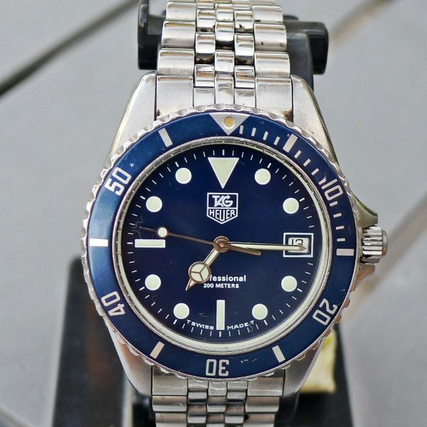 MEN'S BLUE TAG HEUER 1000 SUBMARINER QUARTZ WATCH 980B | WatchCharts