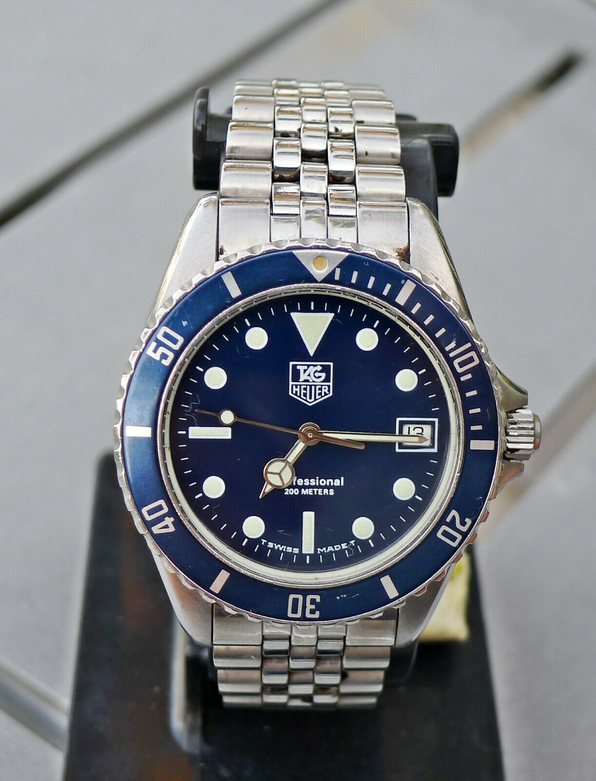 MEN'S BLUE TAG HEUER 1000 SUBMARINER QUARTZ WATCH 980B | WatchCharts