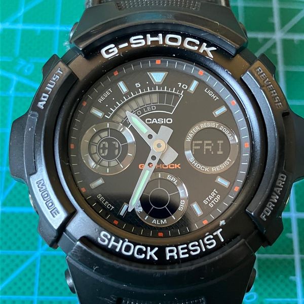 Casio G-Shock AW-591 MS Black Orange Analog Digital Water Resistant ...
