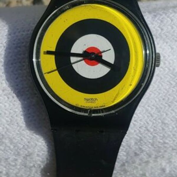 Vintage Swatch Watch 1995 5755 bullseye circle new battery works 90's ...