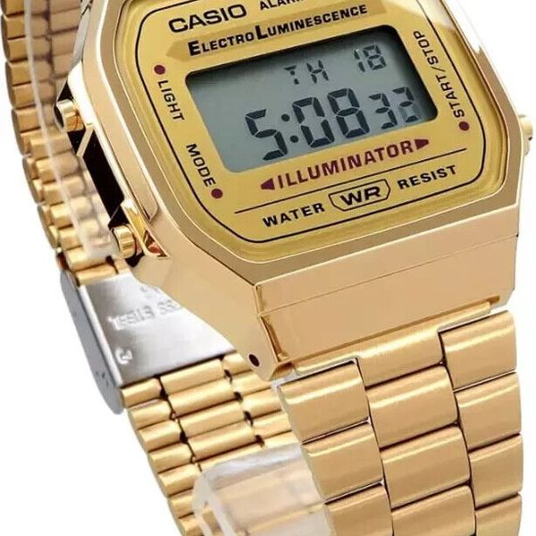 Men's Waterproof Watch Digital Dial Stainless Steel Bracelet A168W-1 | WatchCharts Marketplace