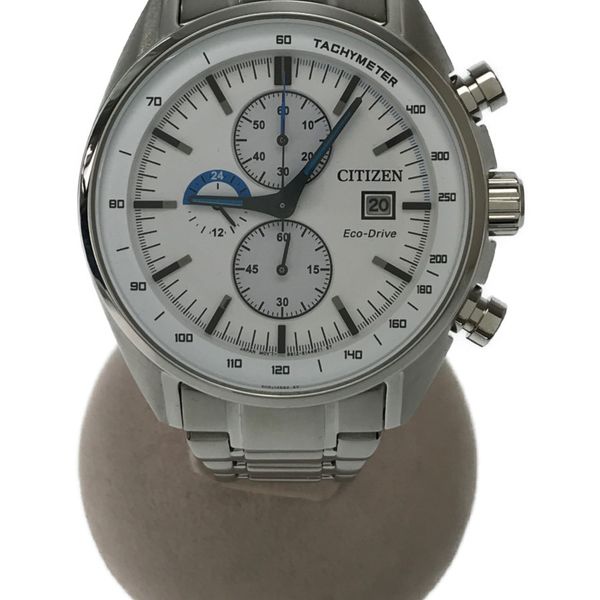 [Used] CITIZEN ECO DRIVE / Chronograph / Solar watch / Analog / Stainless steel / WHT / SLV ...