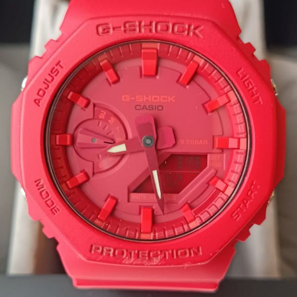Casio G-Shock GA-2100-4A Digital Carbon Resin Red Men's Watch GA21004A ...