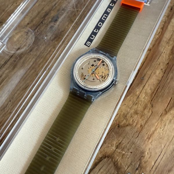 Swatch Automatic 1991 SAN100 BLUE MATIC New In Box 1990s Vintage Swatch ...