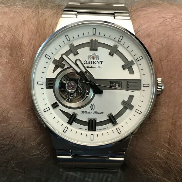 Orient Eclipse Automatic Watch 46A41 White, Open Heart, Great Condition ...