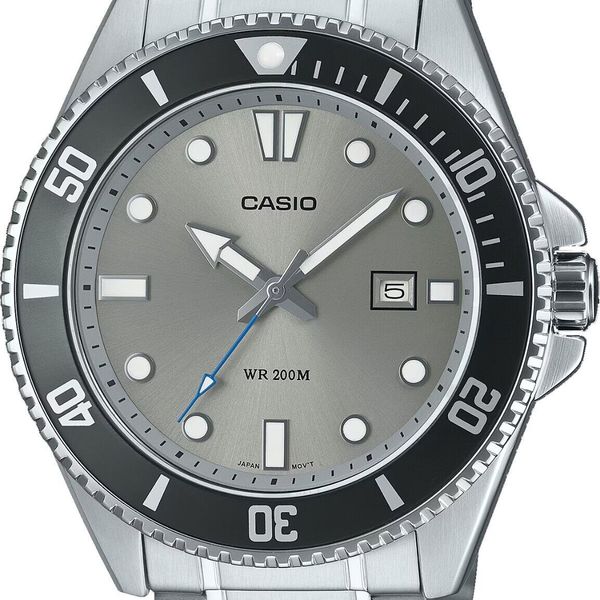 Casio MDV107D-8AV Men's Gray Duro 200M Watch Diver Modern Analog Steel ...