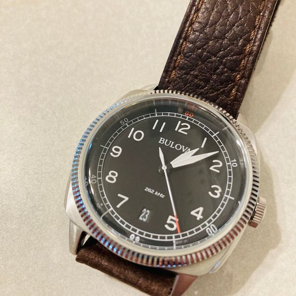 Bulova UHF 96B229 Military Watch with 100 M WR on Maratac Leather Strap ...