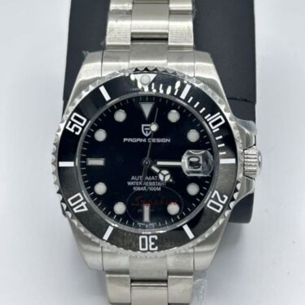 Pagani Design PD-1639 Mens Homage Automatic Diver NH35A - Black Ships ...