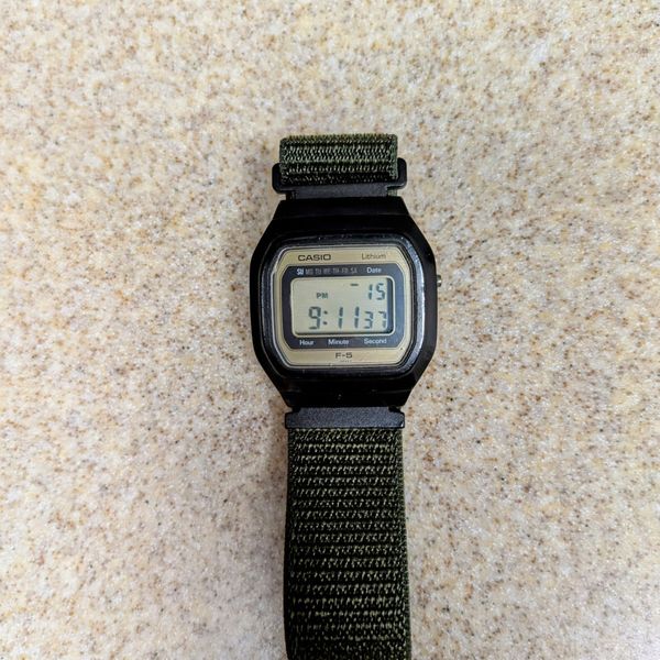 Casio F-5 Digital Watch 80s Vintage Japan Rare New Battery Module 58 ...