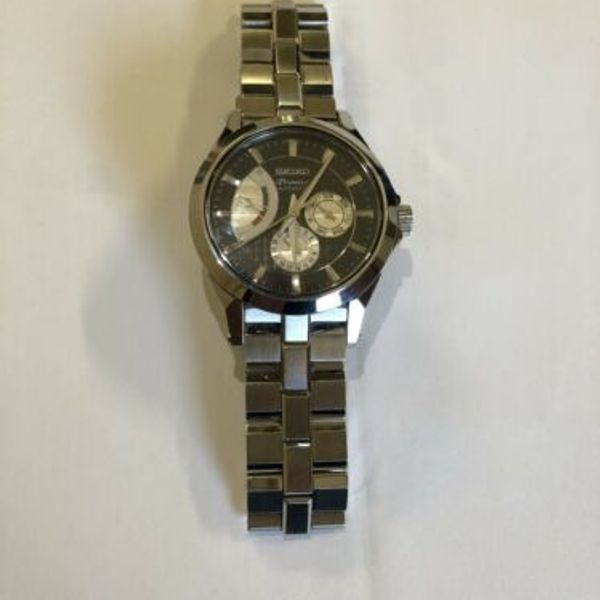 SEIKO PREMIER S/S AUTOMATIC DAY DATE POWER RESERVE MEN’S WATCH SPB001 ...