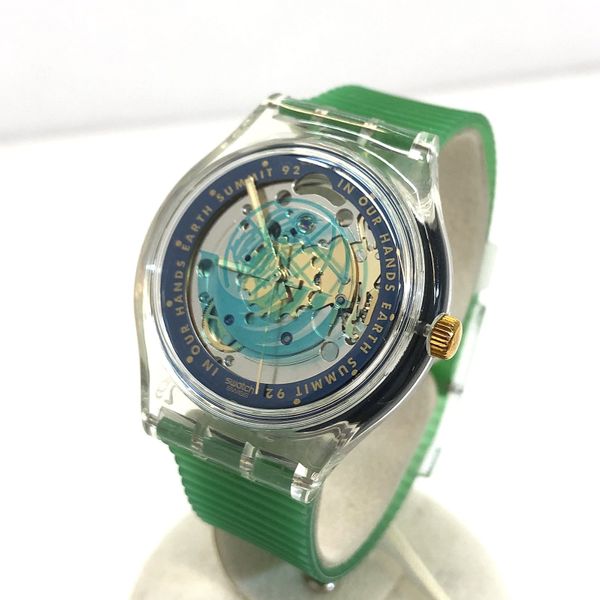 SWATCH swatch watch EARTH SUMMIT 92 Earth Summit commemorative model self-winding green skeleton ...