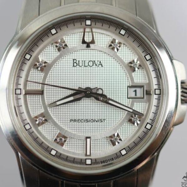 2014 Bulova Precisionist Quartz Stainless Steel 44mm Watch C8601035 ...