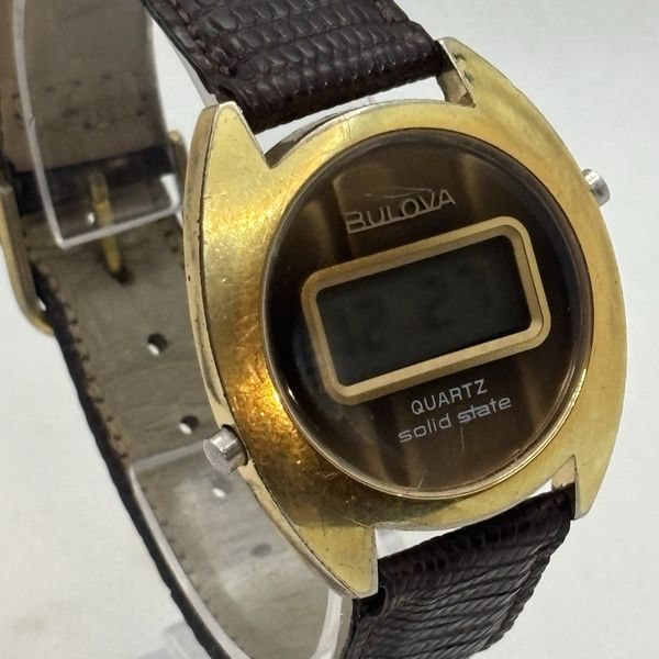 Bulova Futuristic Solid State Digital LCD Wrist Watch Rare Working ...