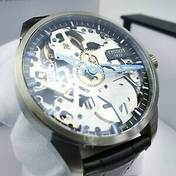 TISSOT T070.405.16.411.00 T-COMPLICATION SQUELETTE MECHANICAL LEATHER ...