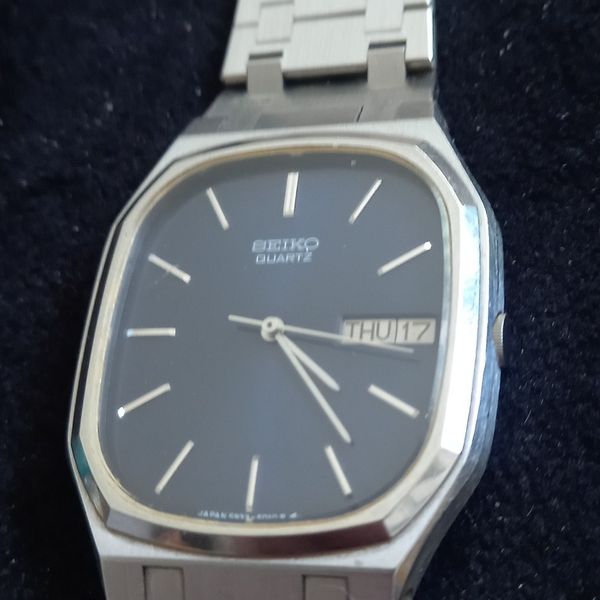 Vintage Seiko Rare Blue Dial 5933-5010 Men's Quartz Watch. New Battery ...