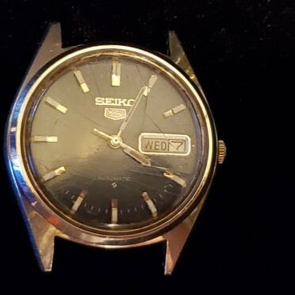 Vintage Seiko 5 Black Dial w Iconic 6039 Automatic 17 Jewel —ULTRA RARE ...