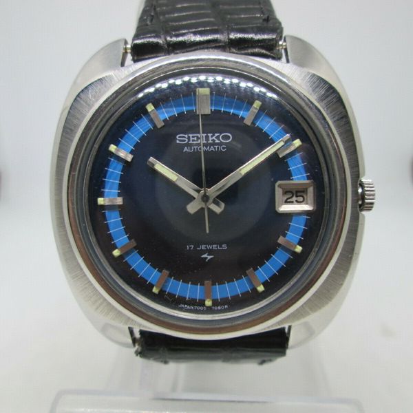 VINTAGE SEIKO 7005-7080 DATE STAINLESS STEEL AUTOMATIC MENS WATCH ...