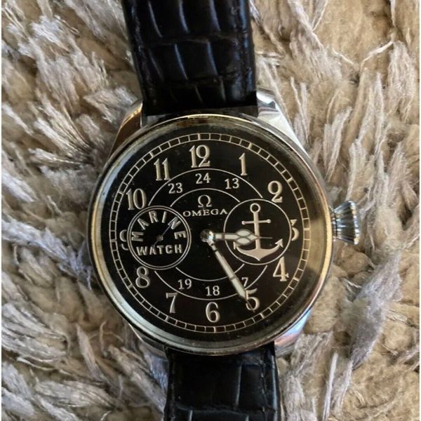 Omega Marine Watch 47mm Men's Black Dial Swiss Made Round Vintage ...