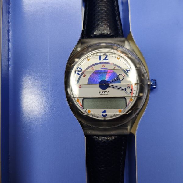 Swatch Vintage UNOPENED UNWORN 1990's The Beep UP Pager Watch Blue ...