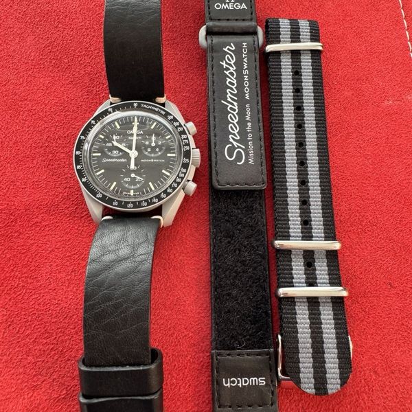 Swatch MoonSwatch Mission to the Moon 42mm Black Ceramic Case with ...