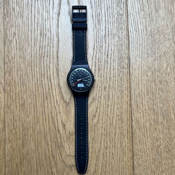 Rare Swatch SUOB117 "Black Brake " speedometer 41mm Car racing Watch ...