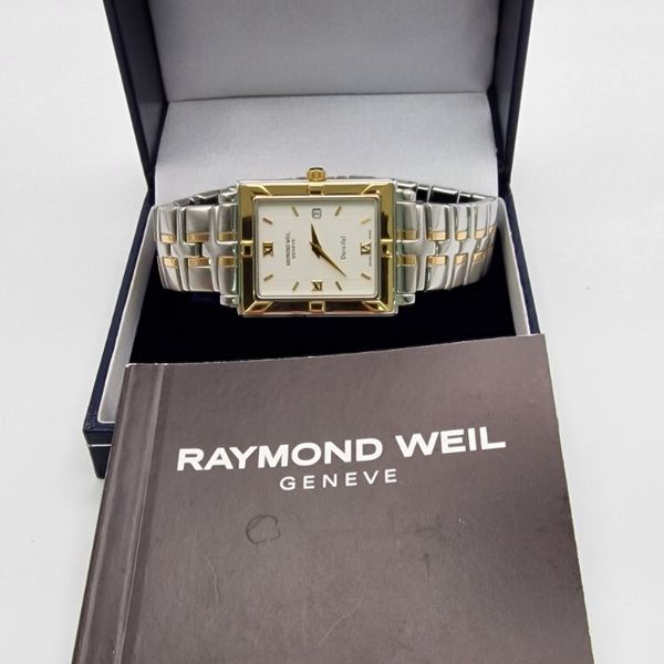 Raymond Weil Parsifal Tank Style Gents Bracelet Watch with 18ct Gold ...