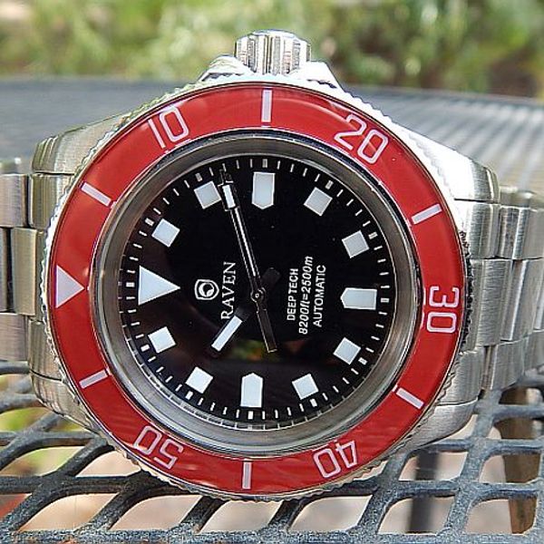 FS: Raven DEEP TECH Diver Watch 2500M Red Bezel $680 Shipped ...