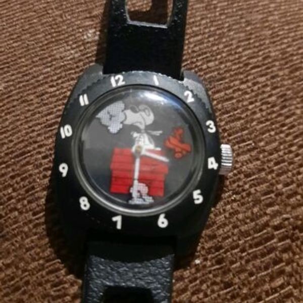 Vintage Timex Peanuts Snoopy Watch Black Red Baron 1965 | WatchCharts Marketplace
