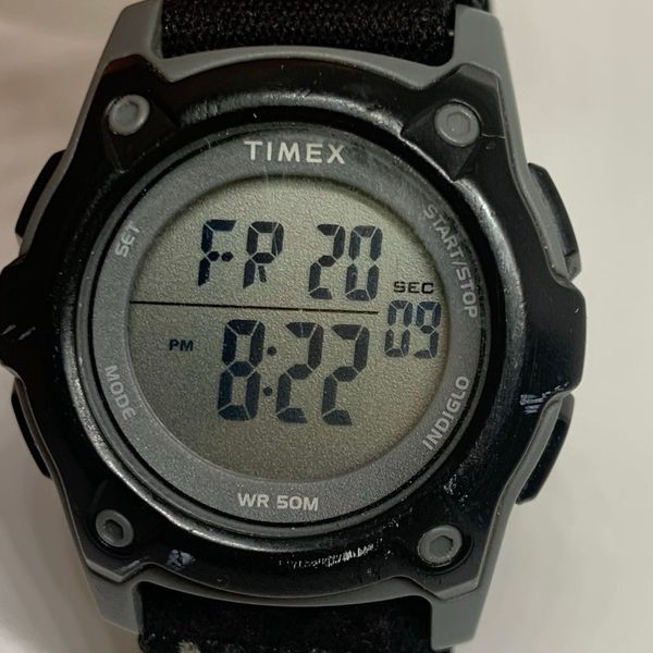 Timex indiglo kids / women digital watch 35mm case 50m WR black gray ...