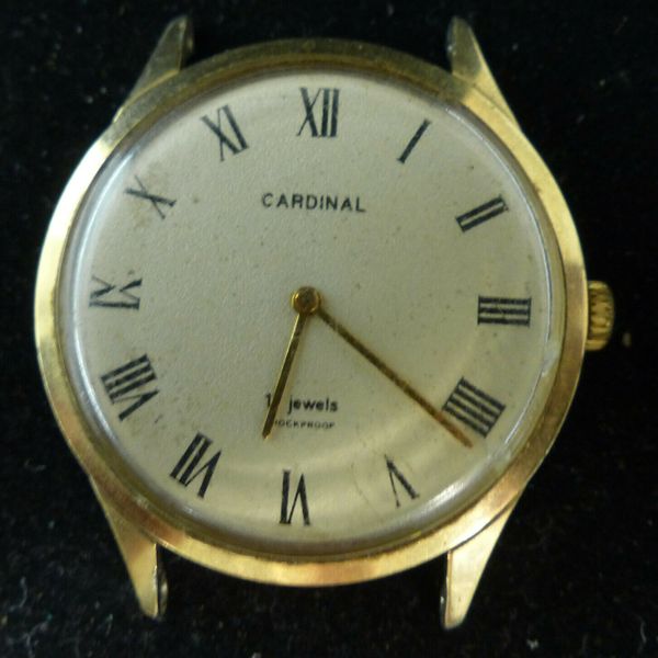 VINTAGE CARDINAL 17 JEWELS GOLD FILLED WIND-UP MEN'S WATCH ...