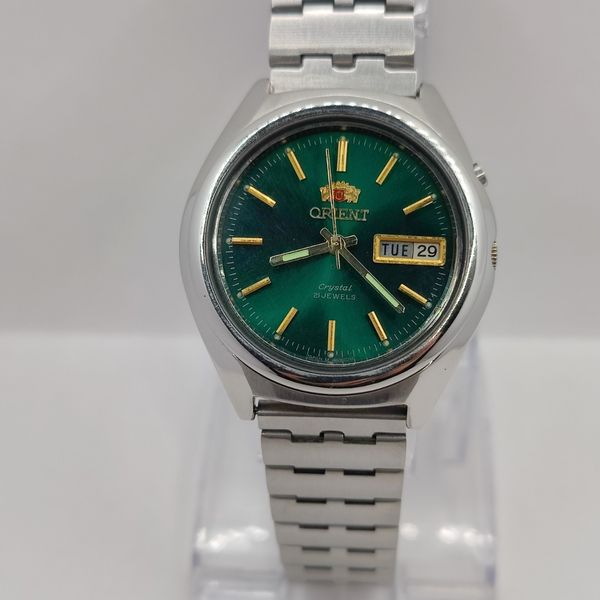 Orient Automatic Day/Date Green Dial Japanese Men wrist Watch ...