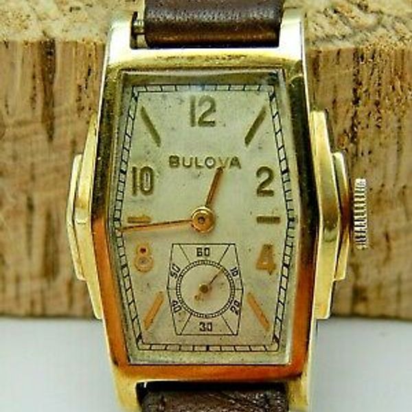 Vintage 1937 Bulova "American Clipper" Art deco 10K rolled gold plate ...
